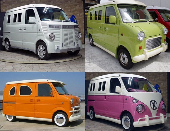 Japanese Micro-Vans Modded to Look Like Mini-VWs - eBay Motors Blog