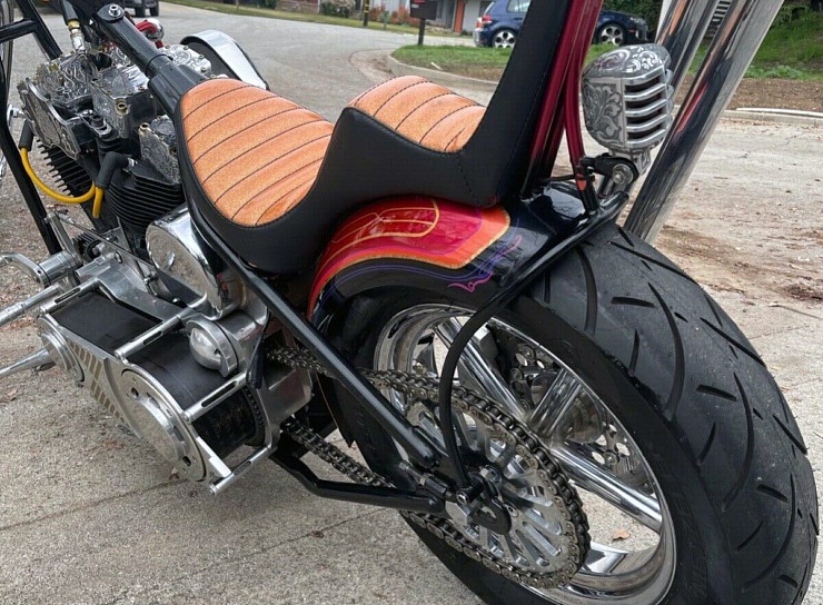 The Legendary Sugar Bear Springer Front End on a ‘76 Shovelhead Chopper - eBay Motors Blog