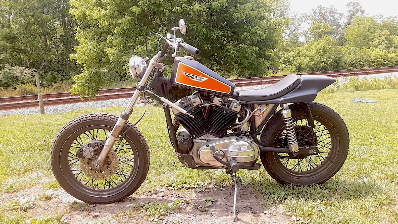 1970s Mods Give This Harley-Davidson Sportster XLCH Flat-Track Attitude - eBay Motors Blog